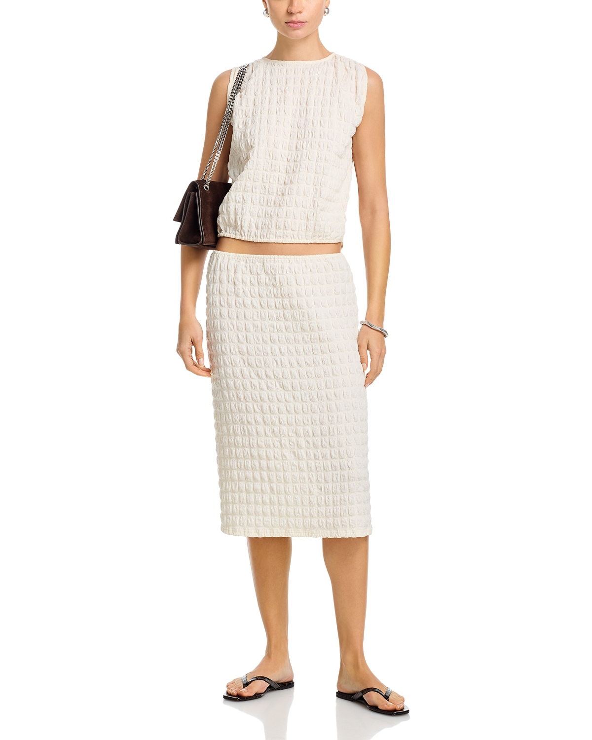 PROENZA SCHOULER WHITE LABEL Proenza Schouler White Label Lori Textured Midi Skirt